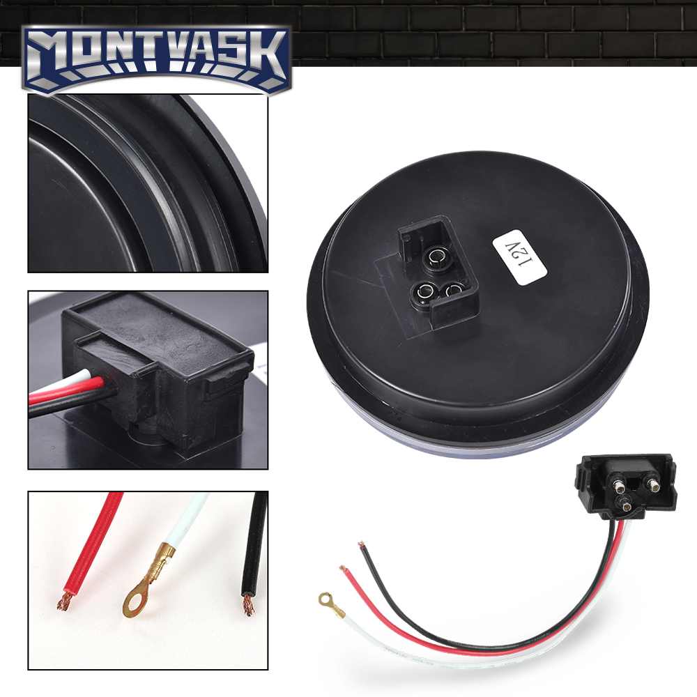 4 Inch Round 24 LED Reverse Backup Tail Lights Trailer Truck Clear Lens ...